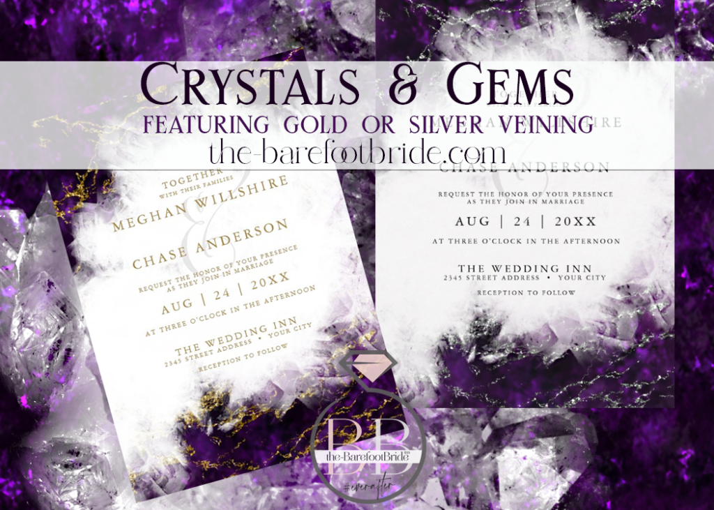 Gemstones and Crystals Wedding Suites – Customizable Wedding Stationery